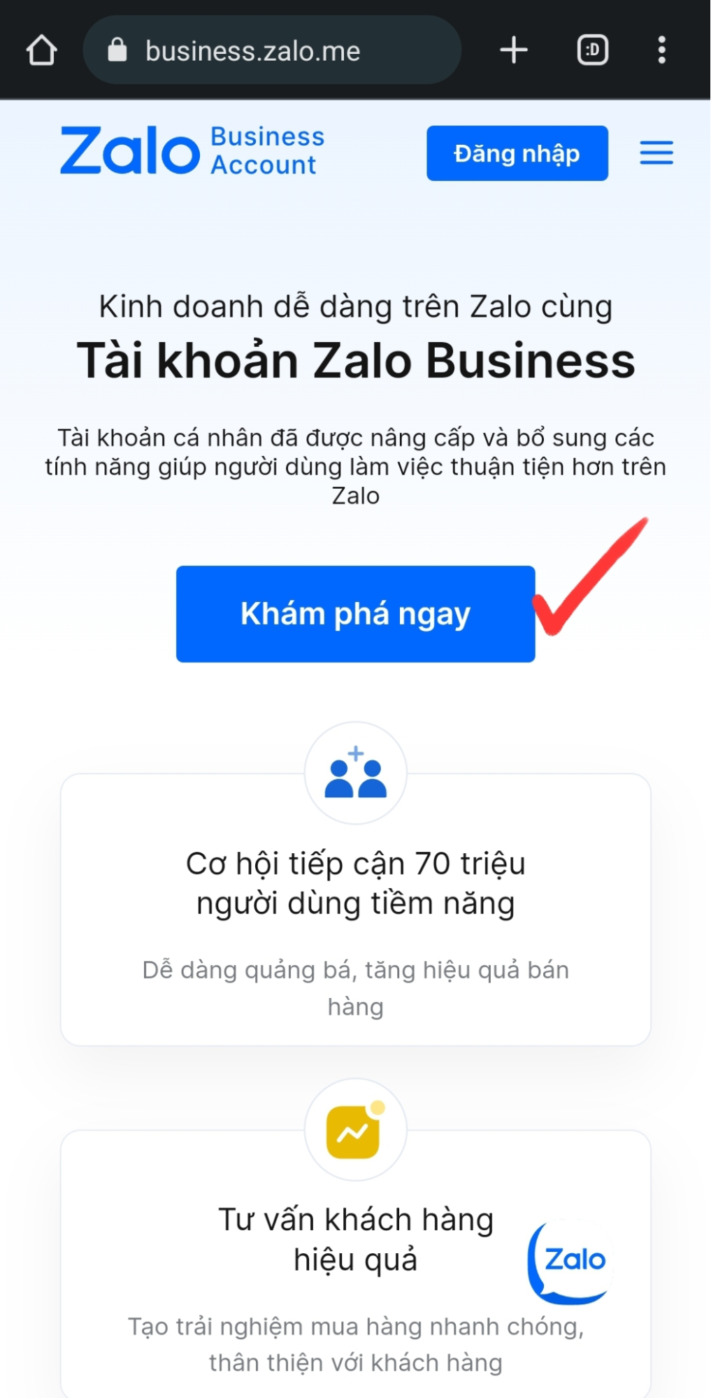 Chia Sẻ cách kích hoạt zalo business - Vận Tải Lâm Sang